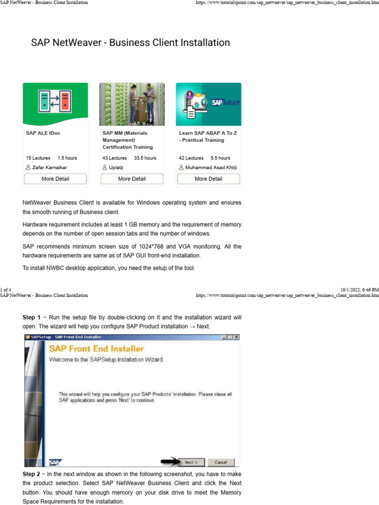 Sap Netweaver Business Client Setup Guide Pdf Computer Hardware