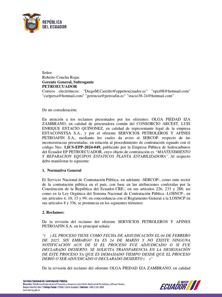 Sercop DSP 2025 1865 of | PDF | Regulación | Castigos