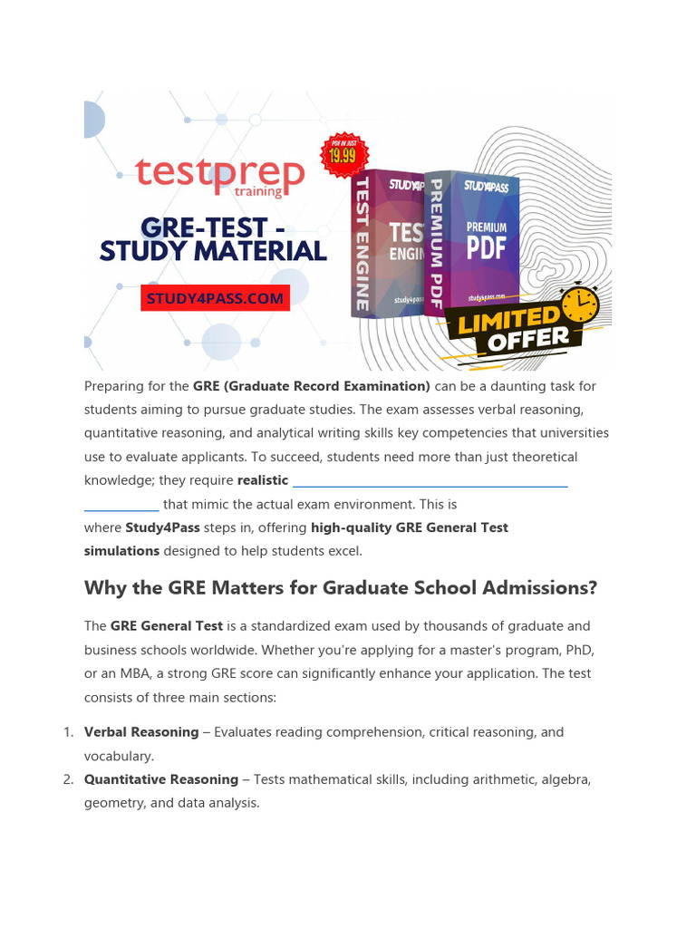 GRE-Test - Study Material - GRE General Test | PDF | Graduate Record ...