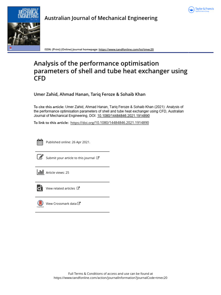 11 - Analysis of The Performance Optimisation Parameters of Shell and Tube Heat | PDF ...