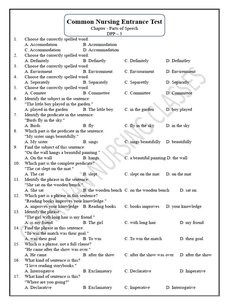 Chapter - Parts of Speech DPP - 3 | PDF | Adverb | Pronoun