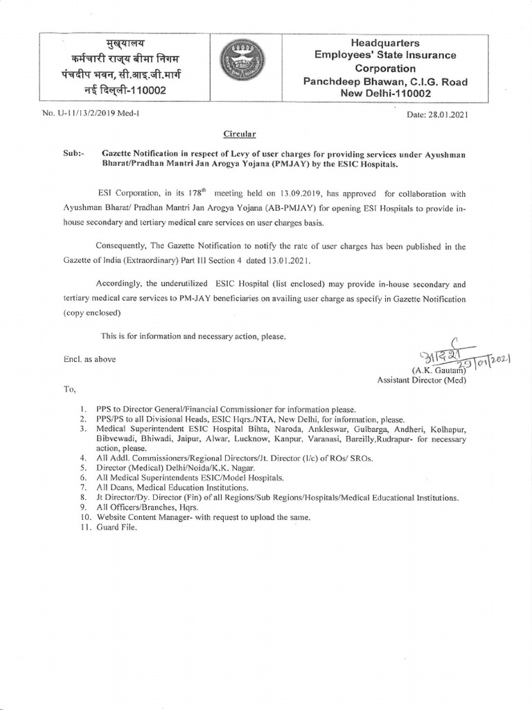 User Charges For PMJAY | PDF | Public Services | Social Programs