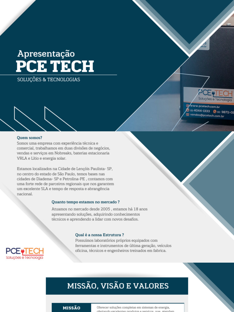 Apresentação Comercial PCE TECH | PDF