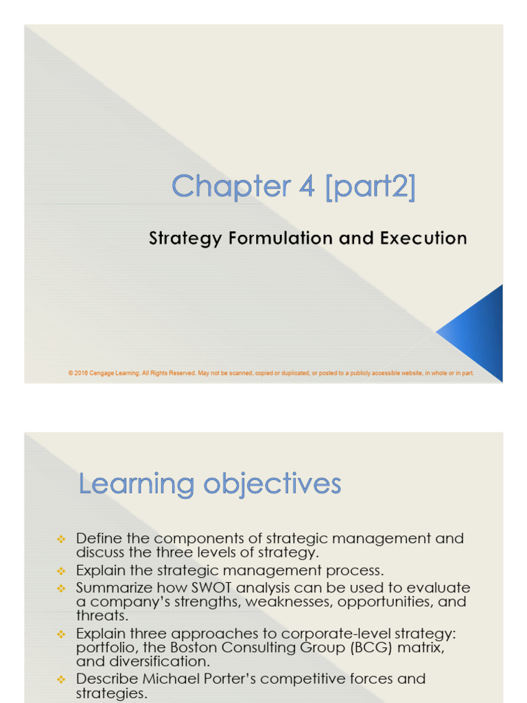 Chapter 4 p2 - Strategy Formulation and Execution | PDF | Strategic ...