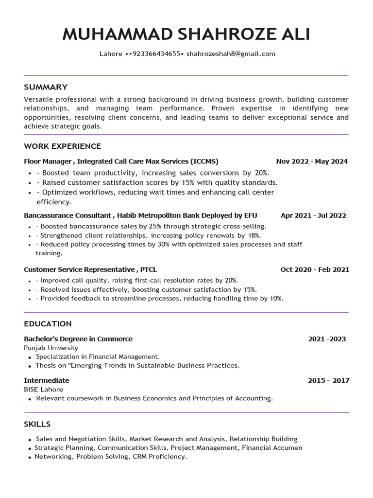 Shahroze CV-1-1 | PDF