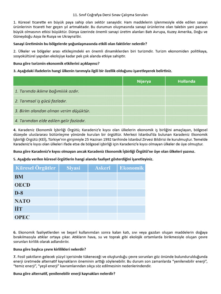 11 Sınıf Cografya | PDF