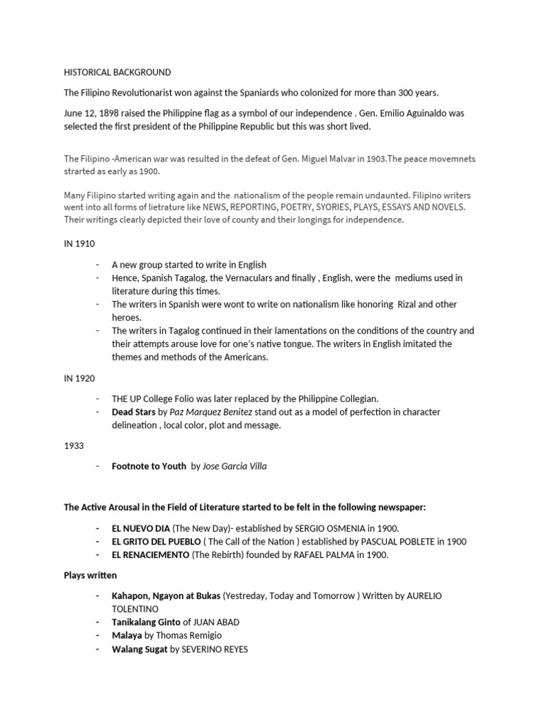 Historical Background | PDF | Philippines | Tagalog Language