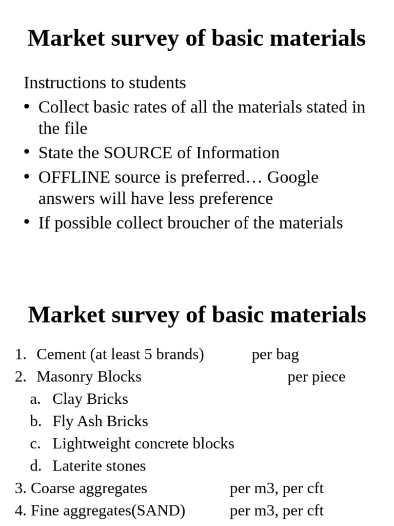 Market Survey of Basic Materials | PDF