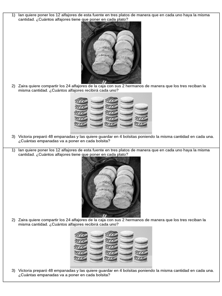 Problemas de división para cuarto grado | PDF