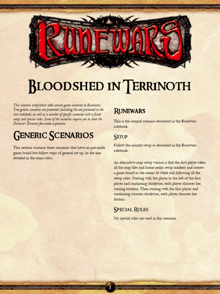 Runewars Scenario Compilation Guide | PDF