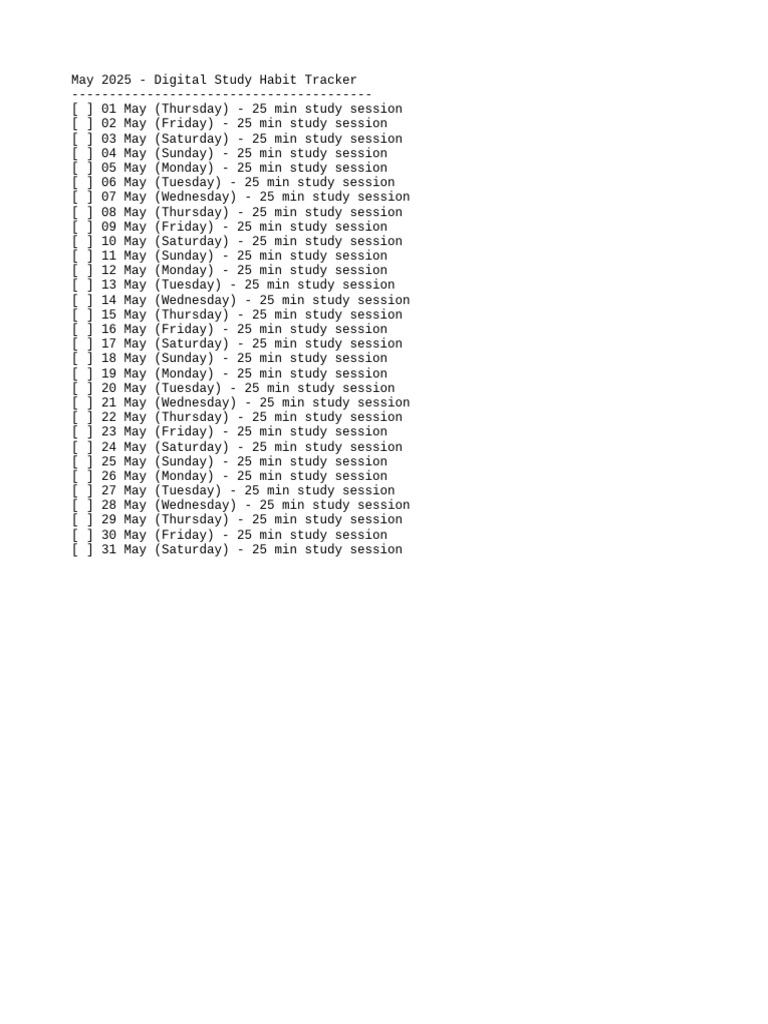 Digital Study Habit Tracker | PDF