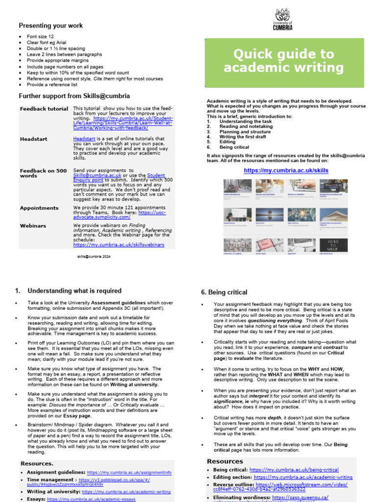 Quick Guide To Academic Writing Print | PDF | Essays | Paragraph