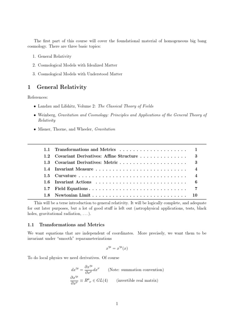 Summary of General Relativity | PDF | Gauge Theory | General Relativity