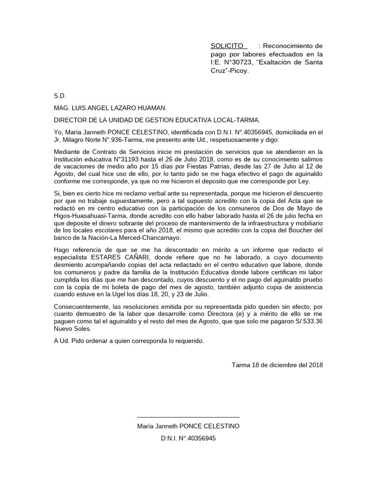 Solicito de Pago Maria Picoy | PDF