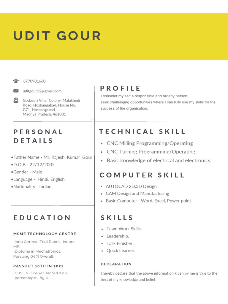 Grey Clean CV Resume Photo | PDF
