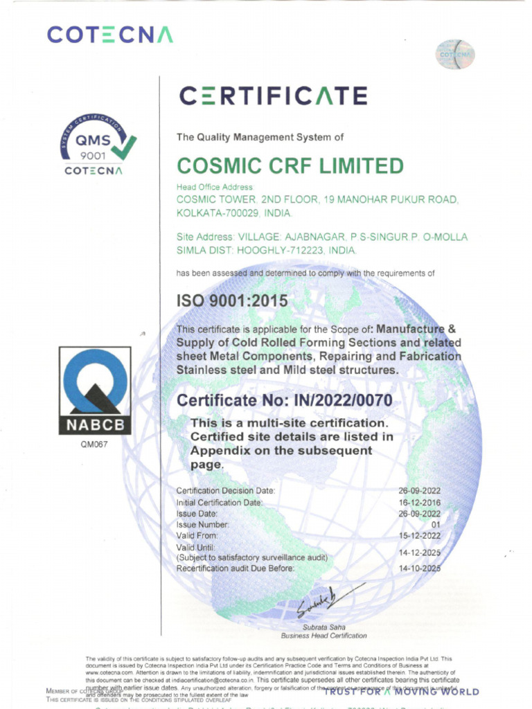 ISO Certificate | PDF