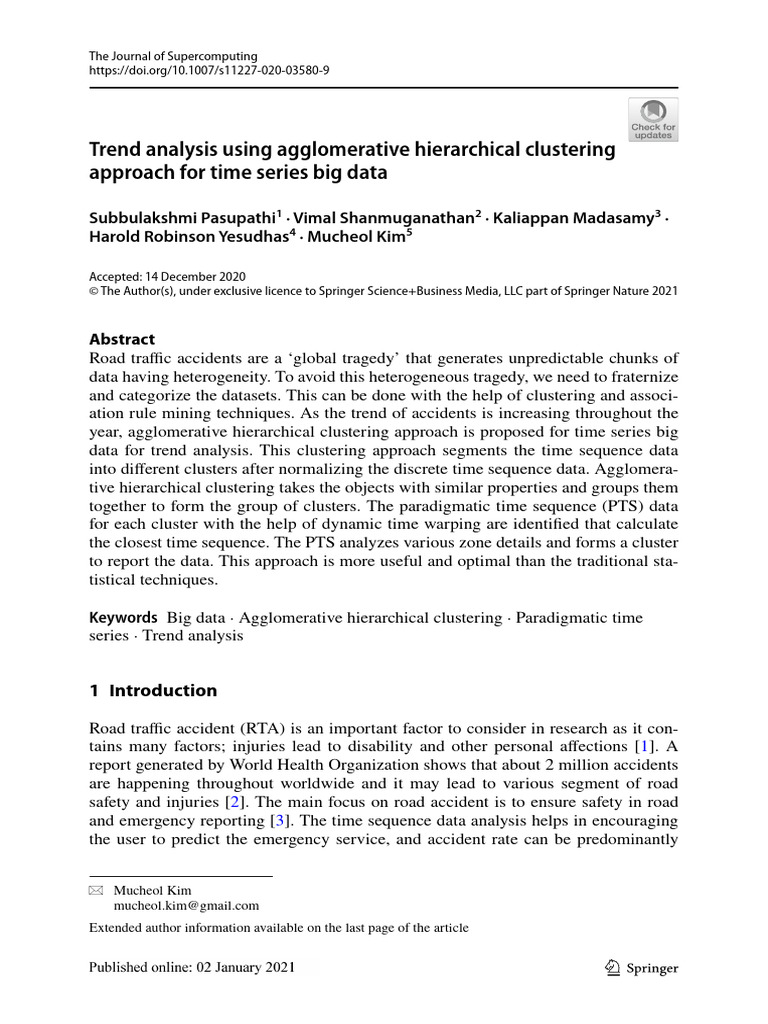 Trend Analysis Using Agglomerative Hierarchical Clustering | PDF | Cluster Analysis | Time Series