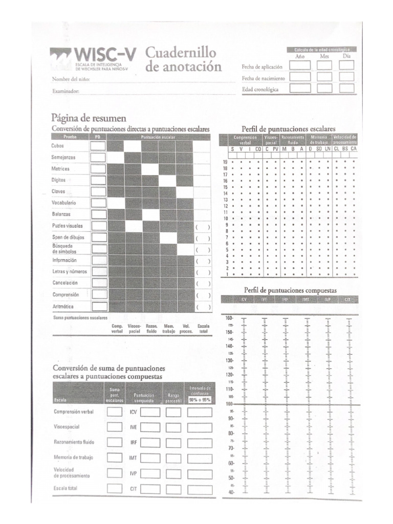 Carátula WISC V | PDF