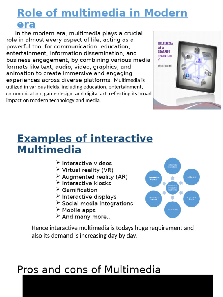 Role of Multimedia in Modern Era | PDF | Multimedia | Augmented Reality