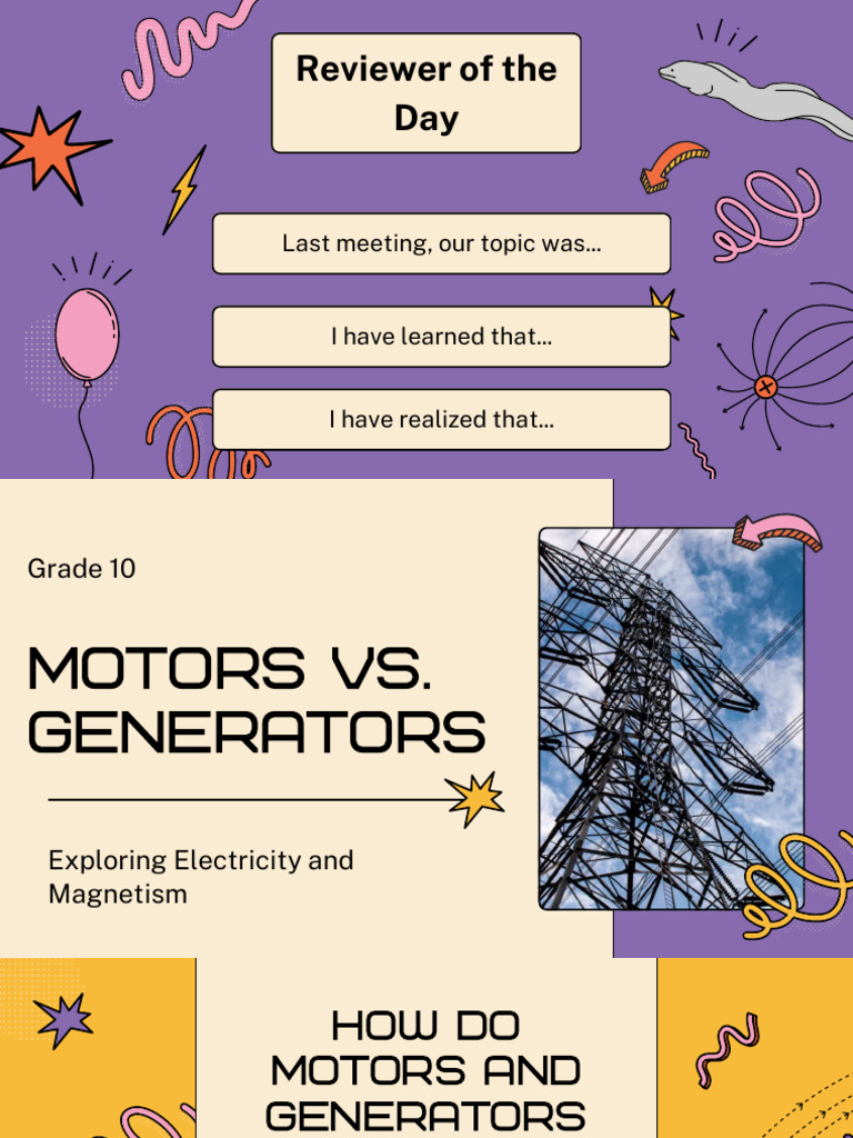 Grade 10 Electric Motors Vs Generators | PDF | Electromagnetic ...
