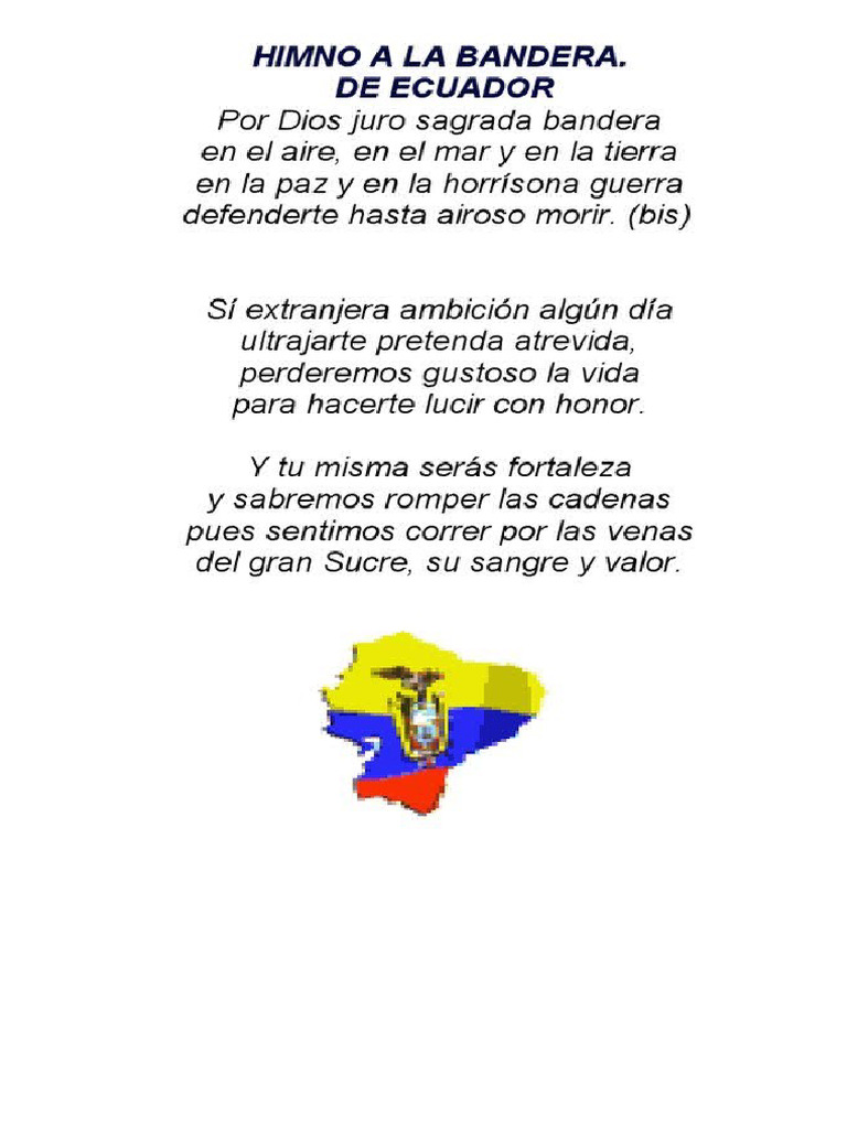 Himno A La Bandera. | PDF