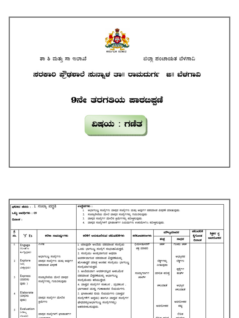 9th Lesson Plan 25-26 | PDF