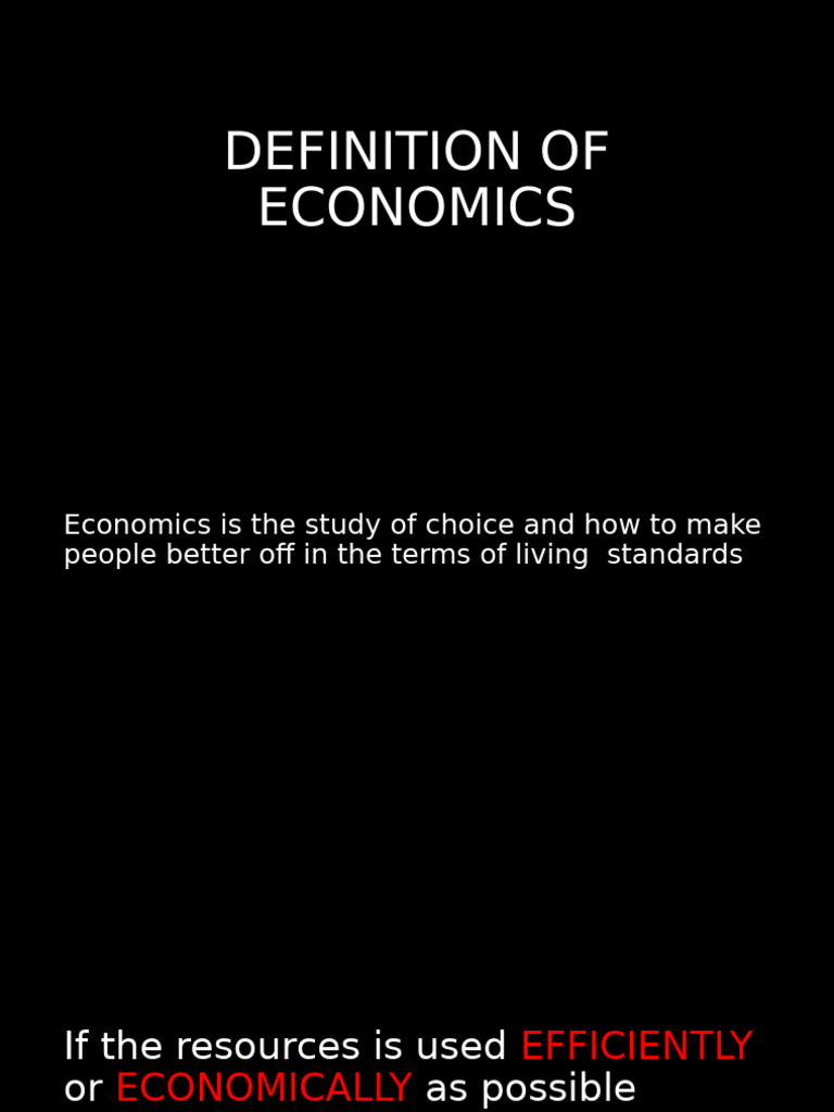 Definition of Economics | PDF