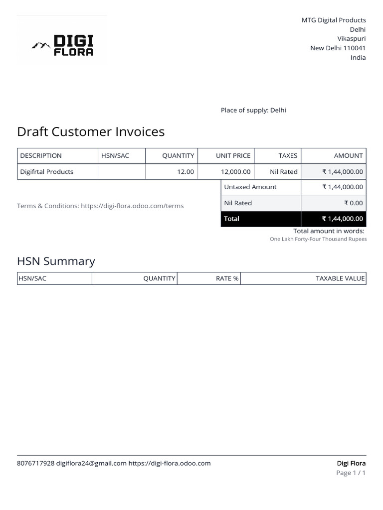 Draft Invoice 2 | PDF