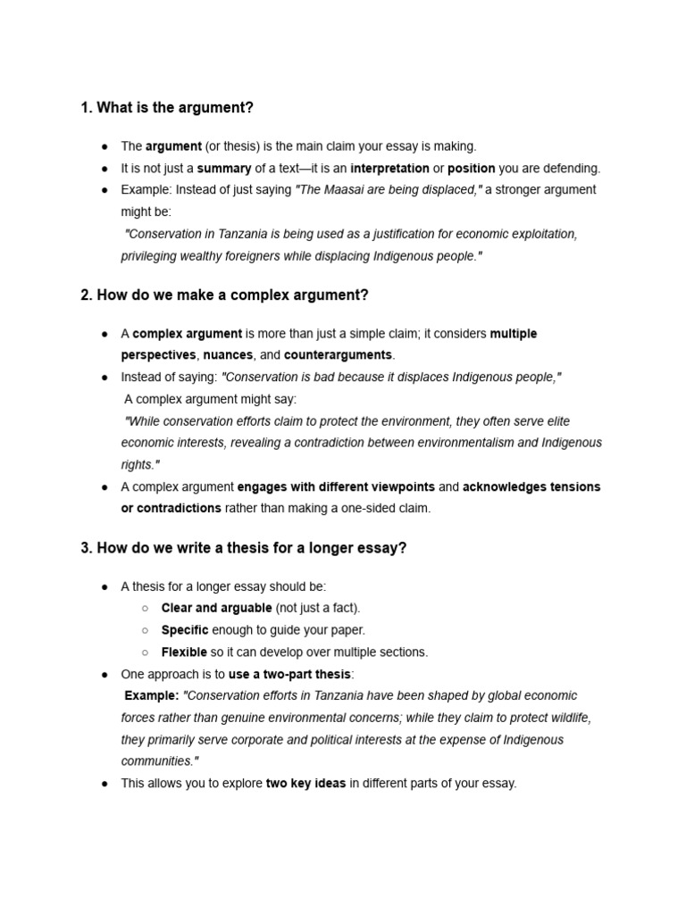 Complex Thesis Handout AAW Class 21 | PDF | Essays | Liberal Arts Education