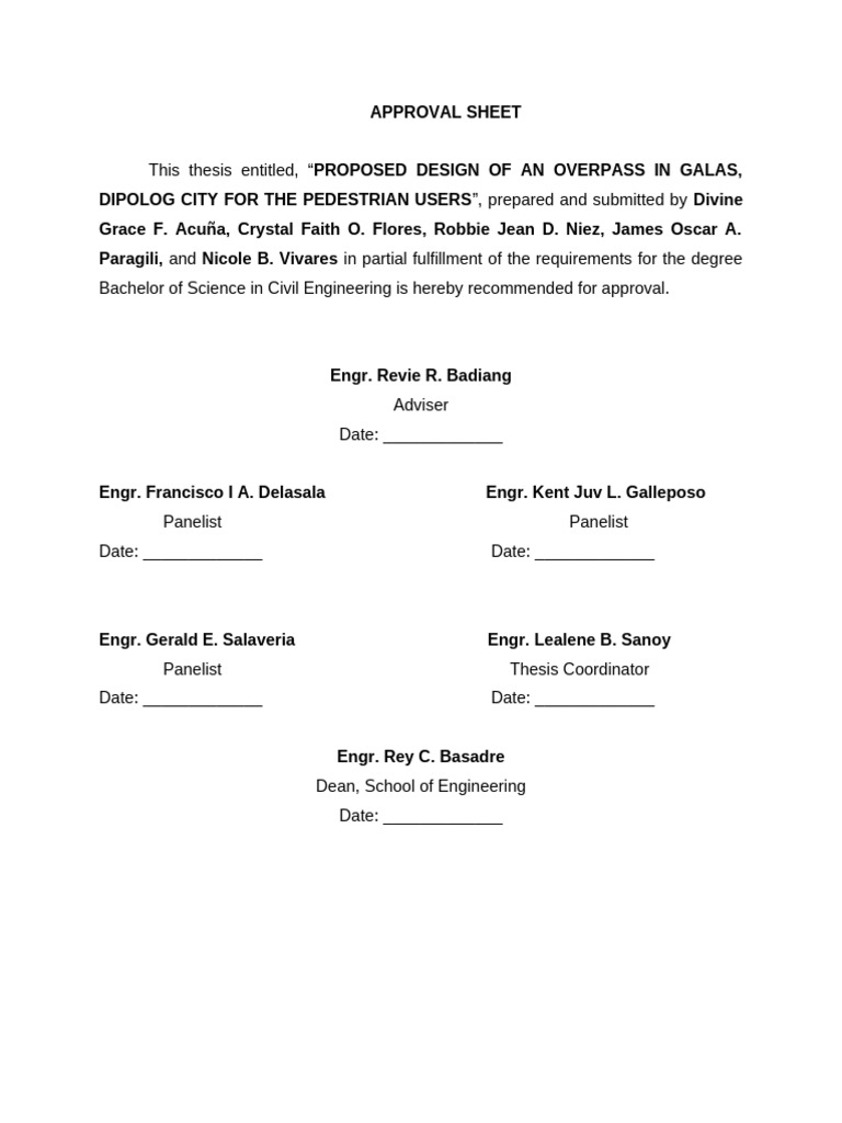 Approval Sheet Template | PDF