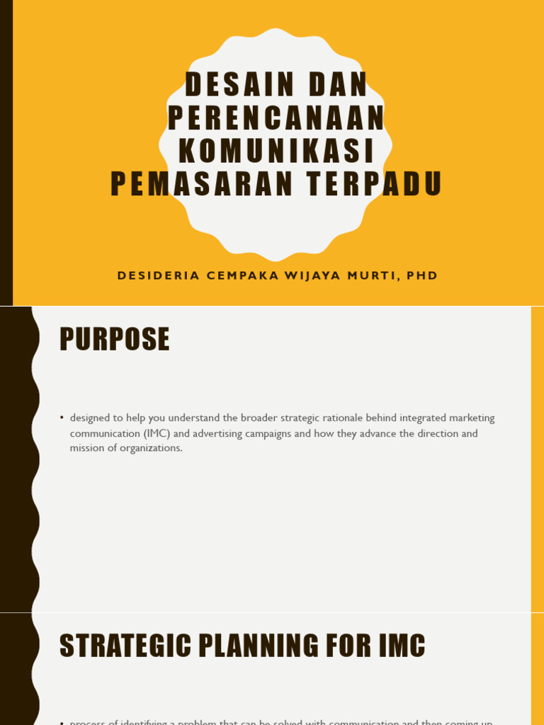 Strategi Perencanaan IMC dan Pemasaran | PDF | Brand | Target Audience