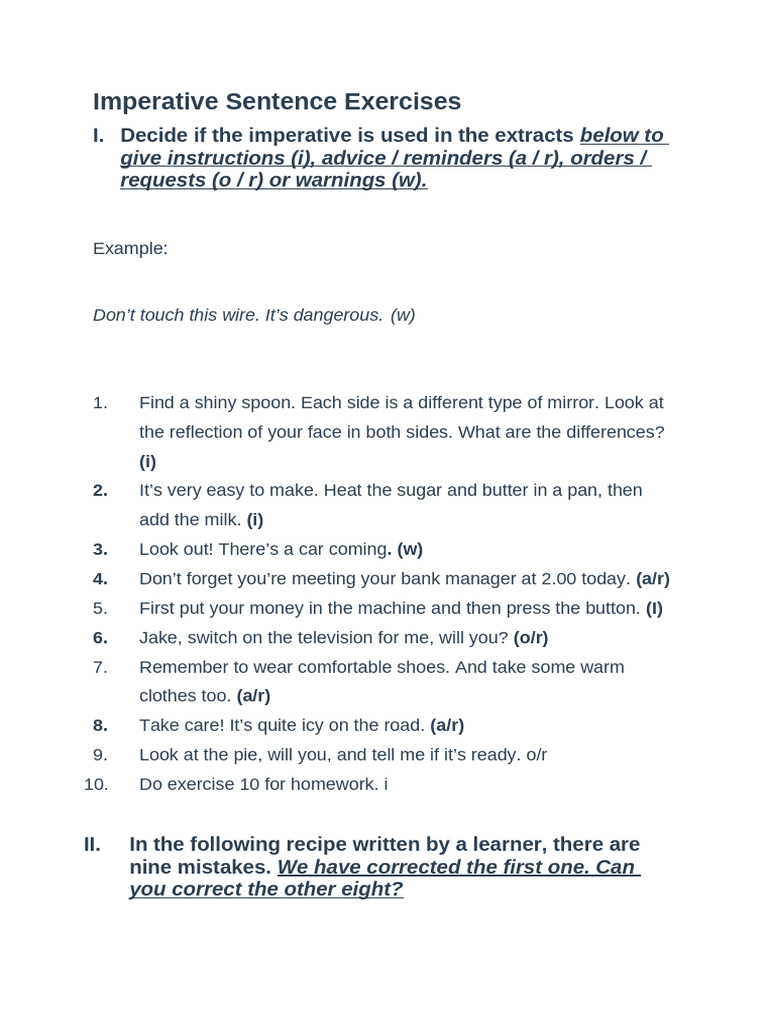 Jennifer 1727009 - Functions of Imperative Exercises (Without A) | PDF