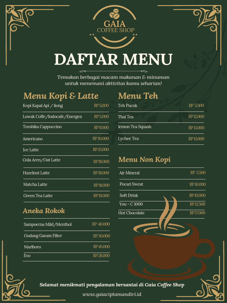 Menu Gaia Cafe | PDF