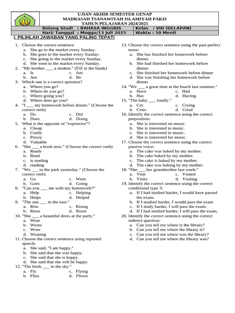 BAHASA INGGRIS KELAS 8 Semester II | PDF | Chess Openings | Chess
