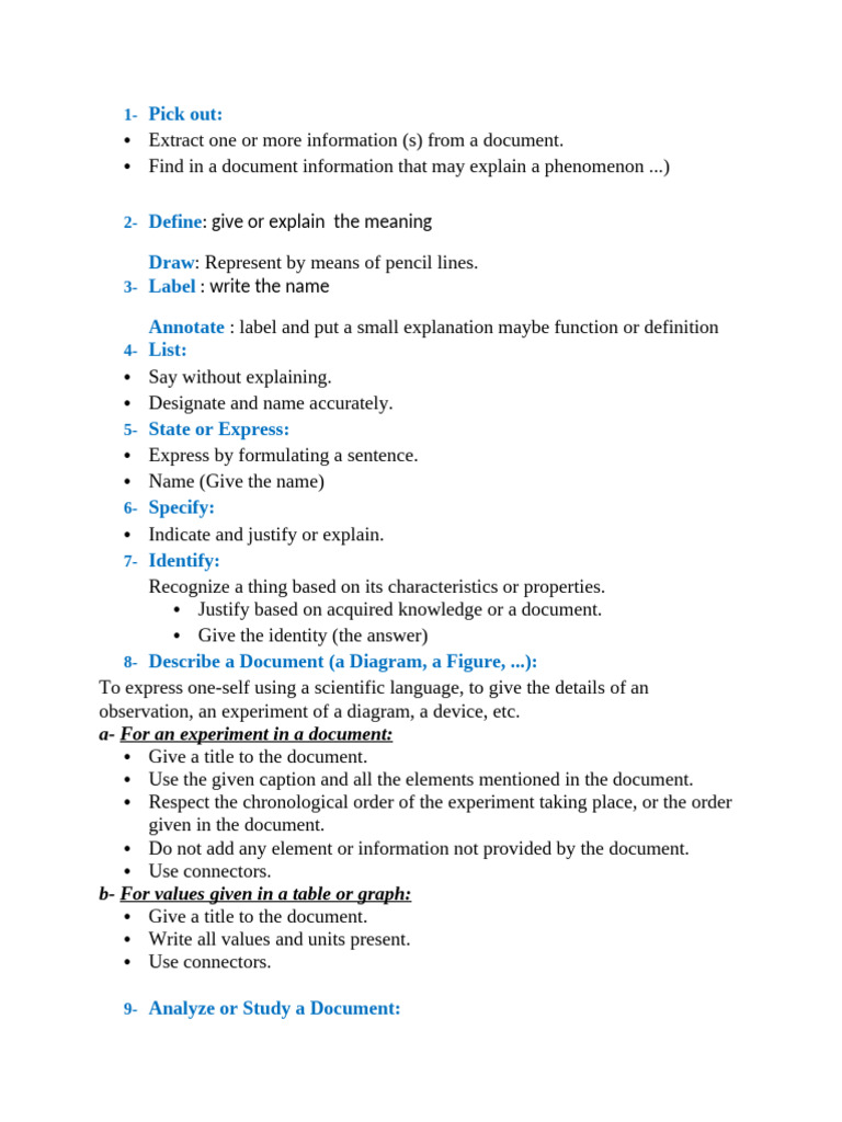 Action Verbs | PDF