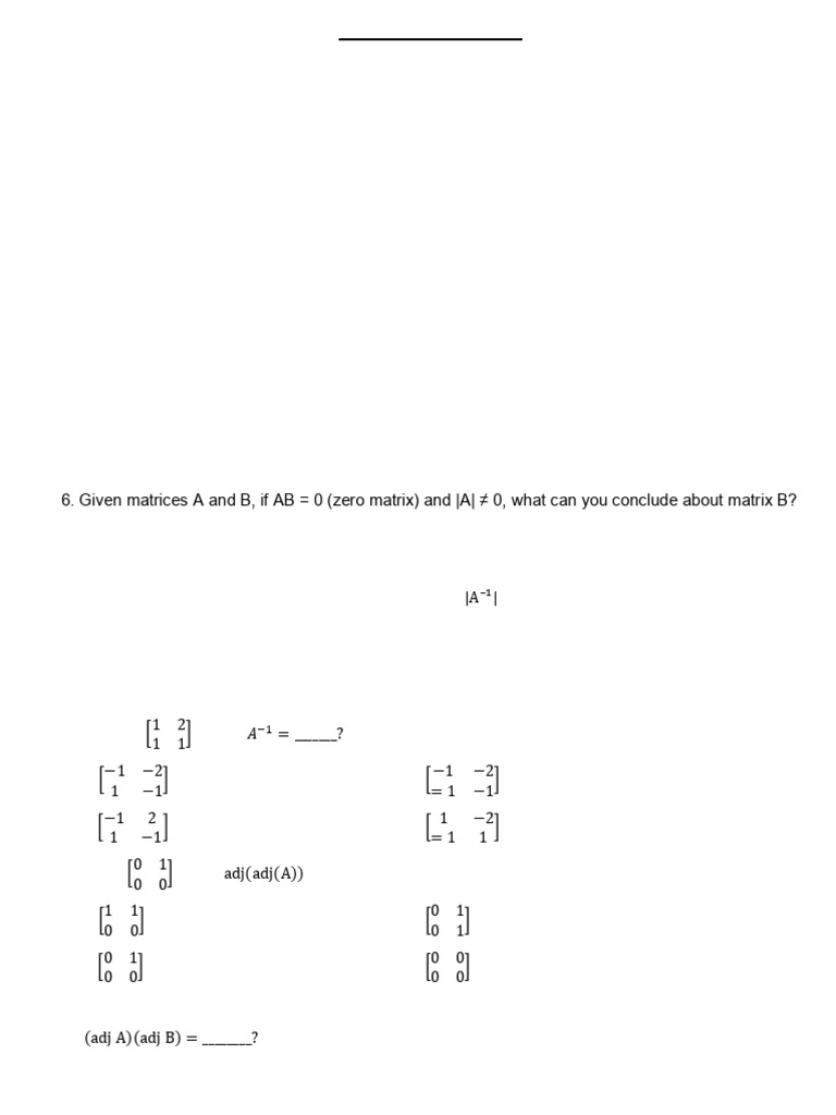 Class 12 Matrices & Determinants Worksheet | PDF | Matrix (Mathematics ...