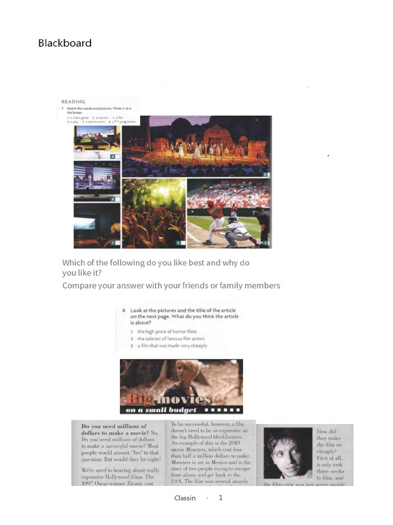 Unit 3 - Lesson 1 - Entertainment | PDF