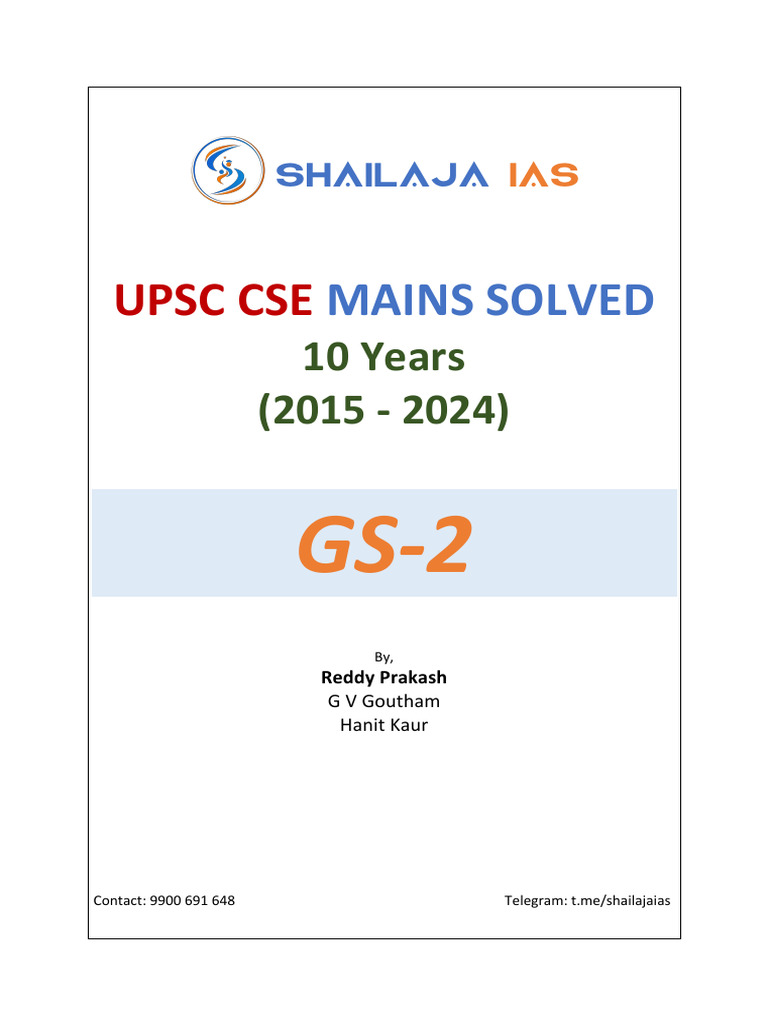 GS2 Solved (2015-24) | PDF | Privacy | Malnutrition