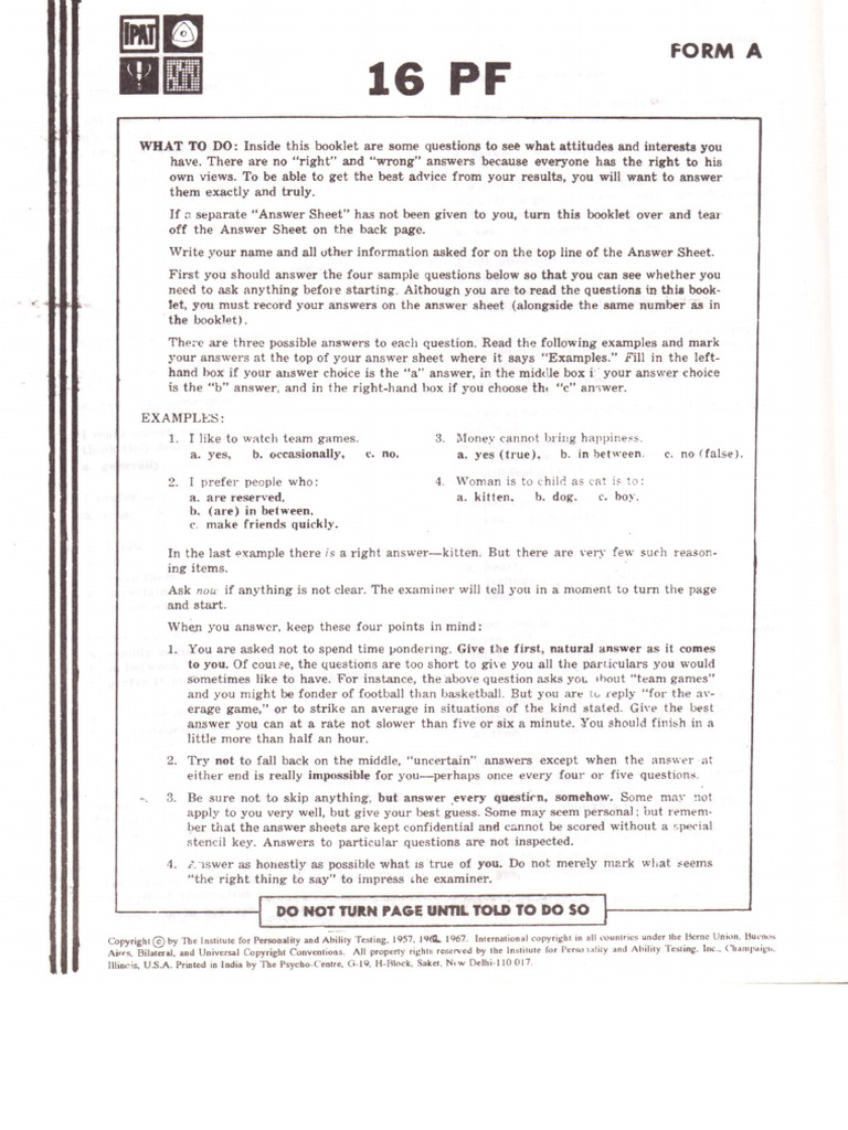 16 Pf Questionnaire Pdf