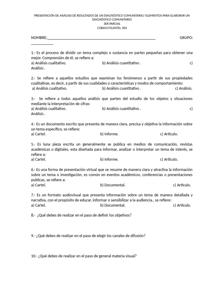 Xamen 4to 2 Parcial 2 | PDF