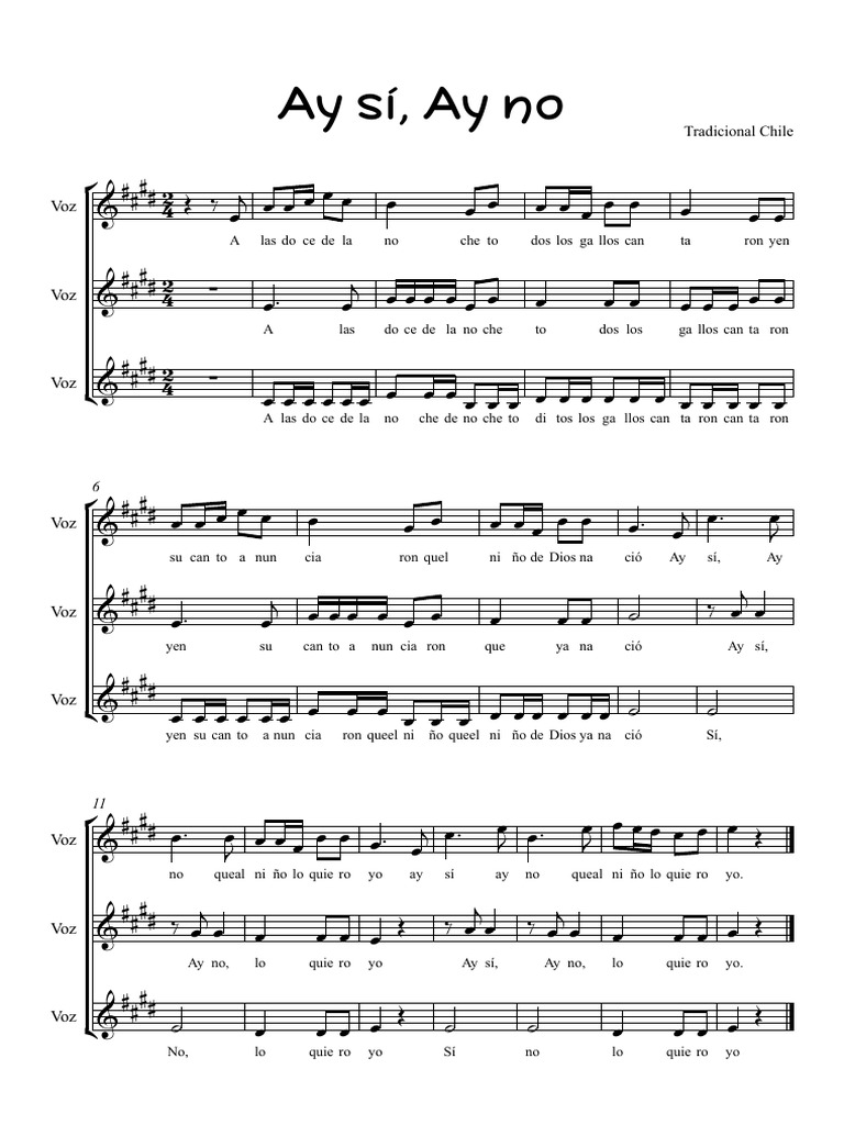 Ay sí, Ay no: Canción Tradicional | PDF