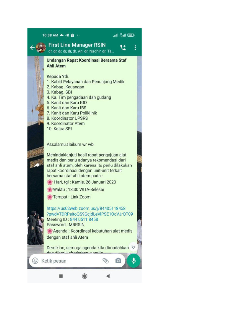 Undangan dan bukti rapat dengan staf ahli atem | PDF