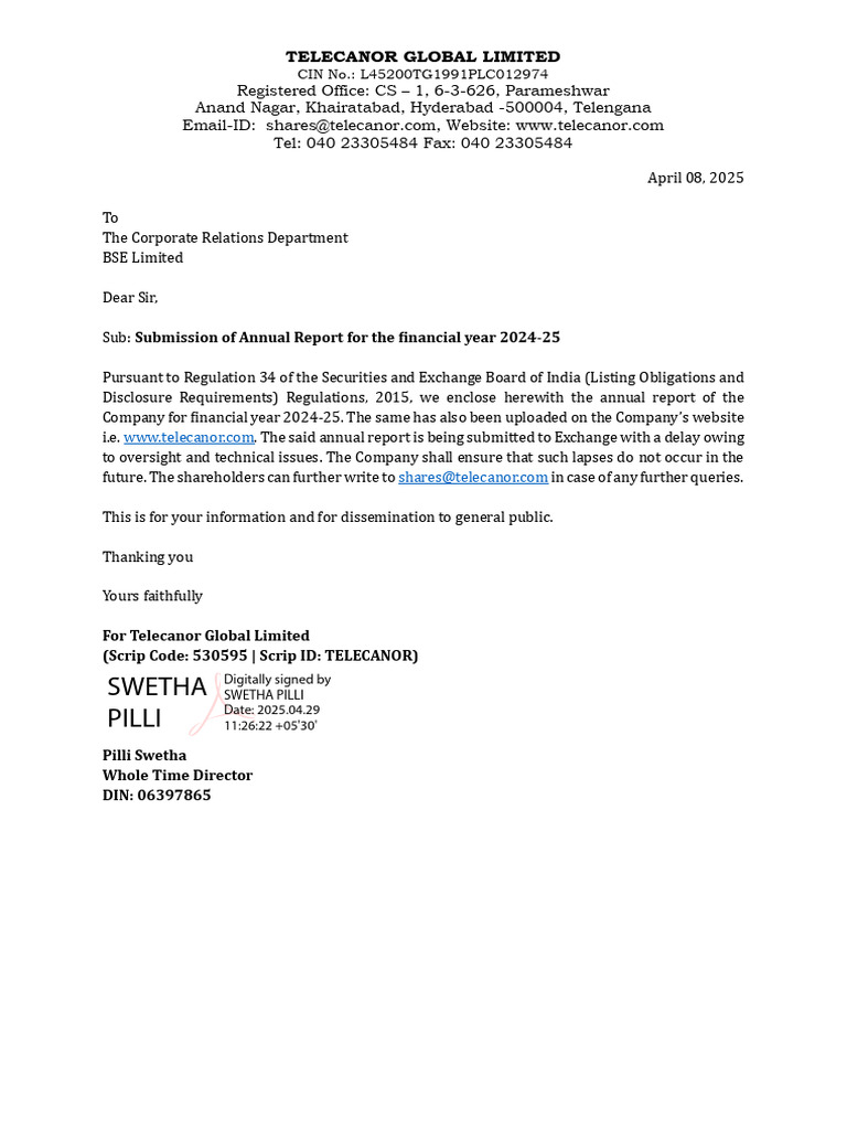 Telecanor Global Limited Annual Report 2025 | PDF | Electronic Voting ...