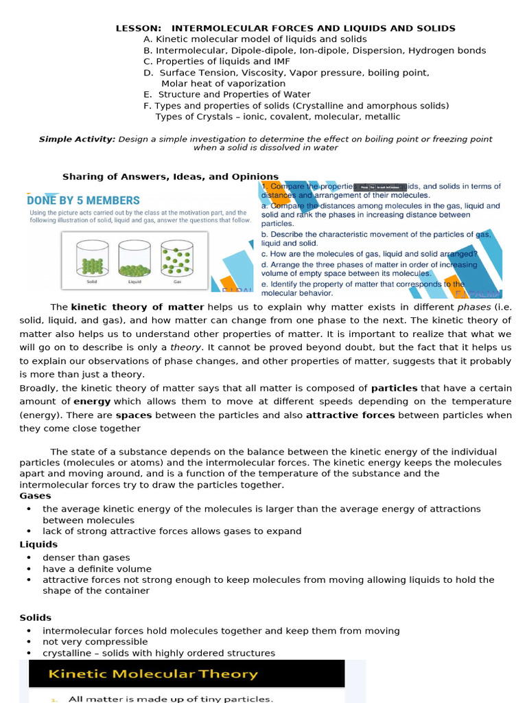 General Chemistry 2 2025 IMF | PDF | Intermolecular Force | Gases