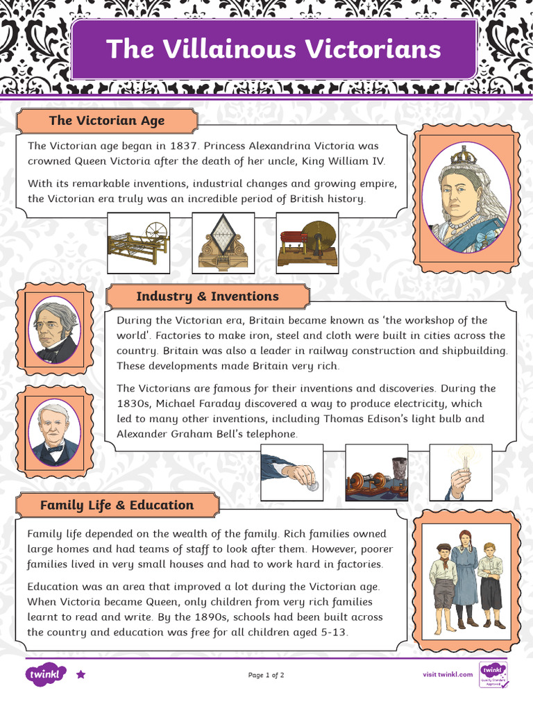 The Villainous Victorians LKS2 Reading Comprehension Activity | PDF ...