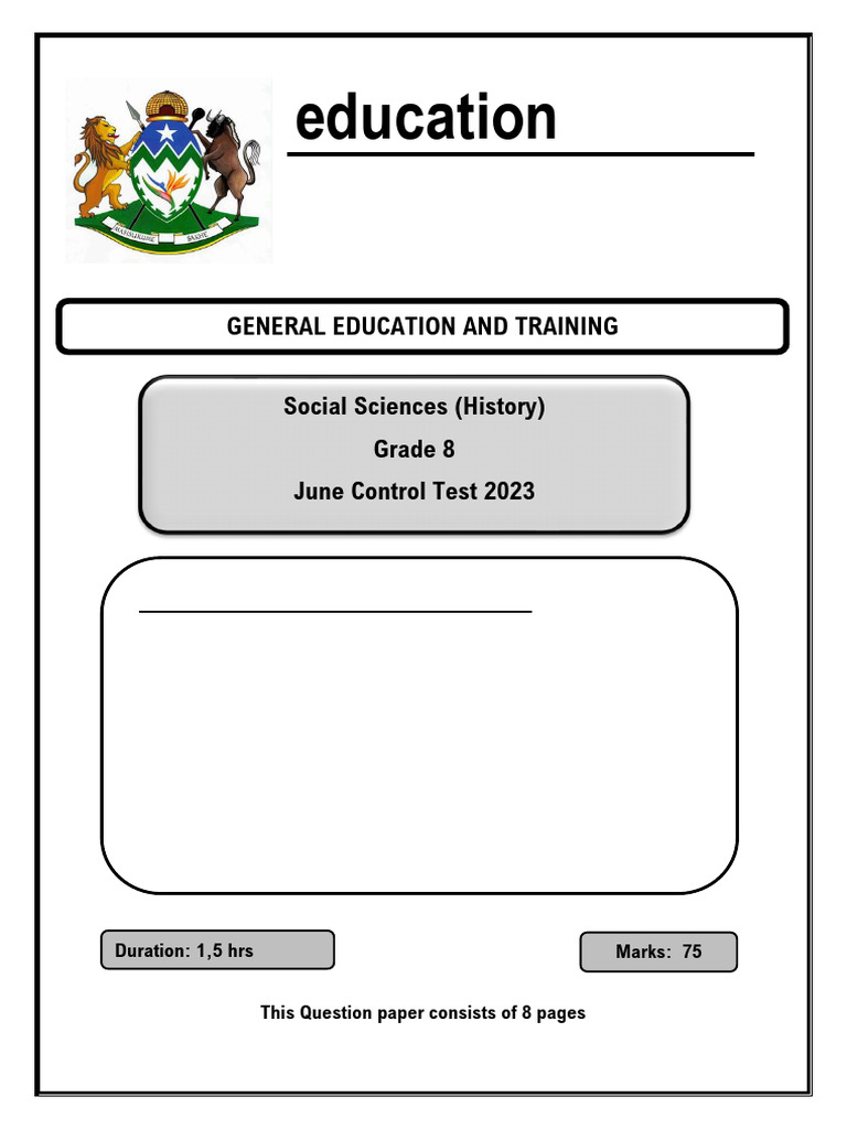 Grade 8 Social Sciences Test 2023 | PDF | Industrial Revolution | Economies
