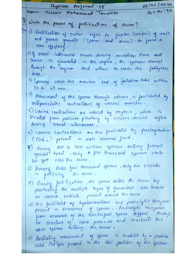 45th Physio Assignment | PDF