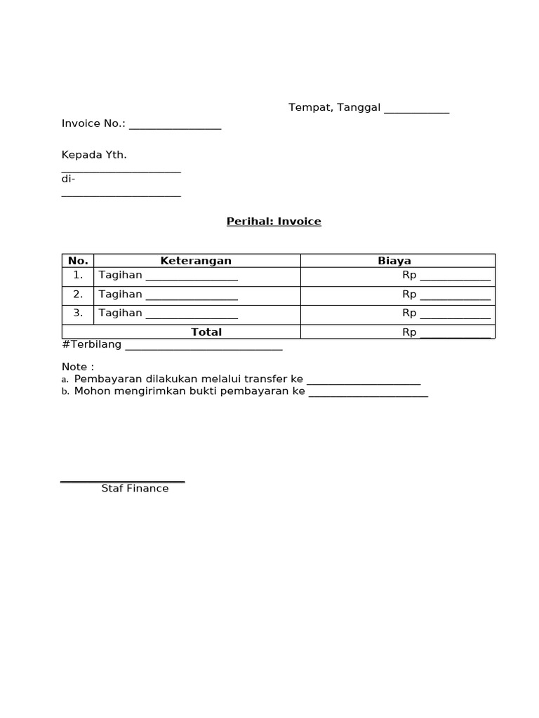 Invoice - Surat Tagihan | PDF