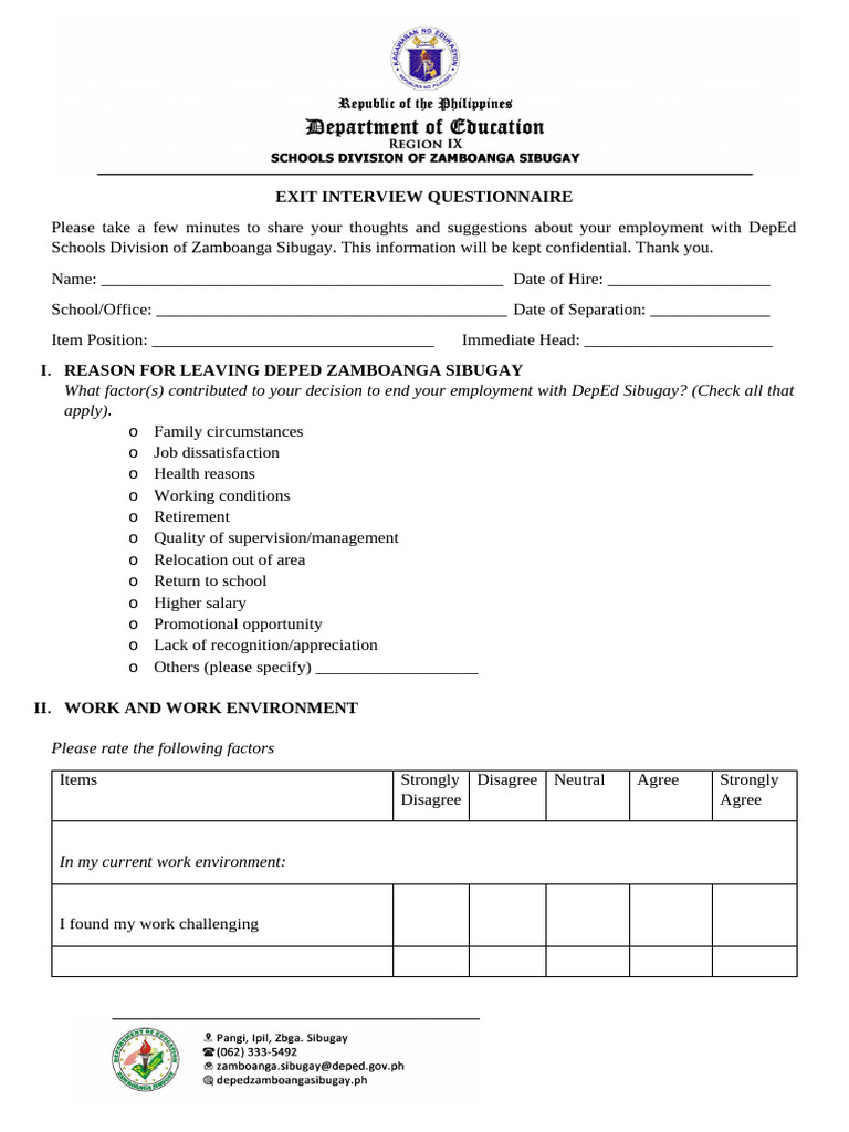 Exit Interview (Resign&Retire) | PDF | Employment | Organizational Behavior