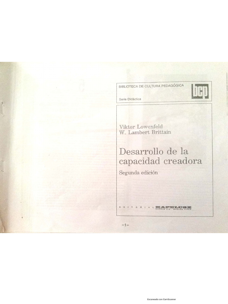 CL9 - Lowenfeld y Brittain. Desarrollo de La Capacidad Creadora. C 5 | PDF